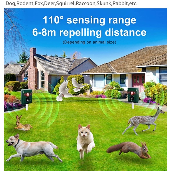 Dog | Solar Animal Repeller Waterproof Wireless Motion Detection Dog ...